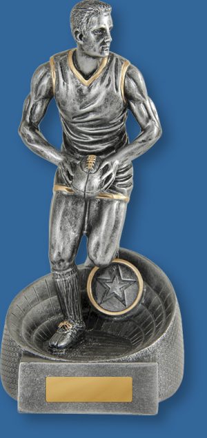 Aussie Rules Trophy Male Resin. Gladiator Series. Engraveable Plate.