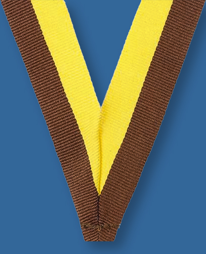 Brown & Yellow Medal Ribbon with Clip - KK27i • Sydney Awards & Trophies