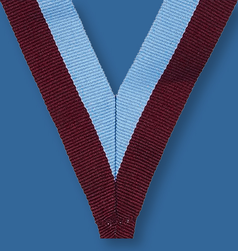 Maroon & Sky Blue Medal Ribbon with Clip - KK35i • Sydney Awards & Trophies