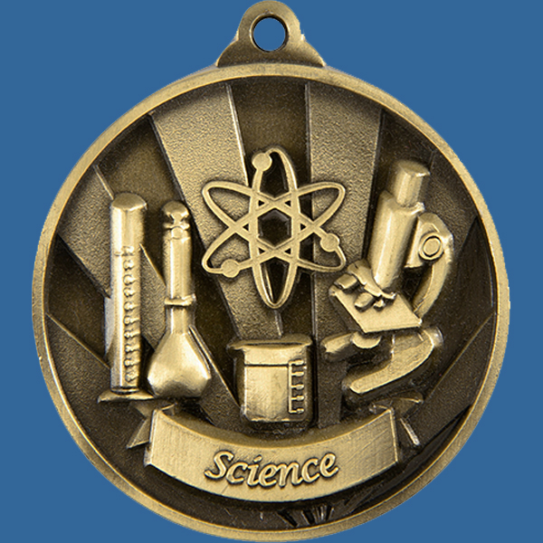 1076-41Ge Science Medal Gold Bright Star Series with engraving and ribbon