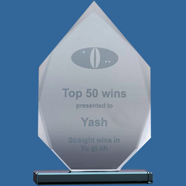 JADE2_e Jade Glass Arrowhead Award with quality sandblast engraving