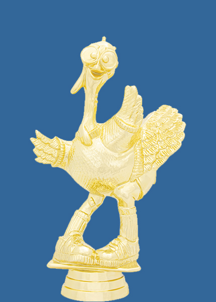 8134t Gold Plastic Comic Turkey Trophy Figurine (with thread for base ...