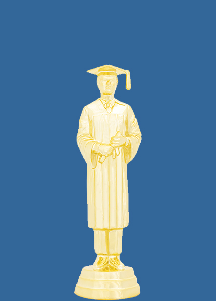 8282t Gold Plastic Male Graduation Trophy Figurine (with thread for ...