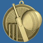 MP810Gt Tempo Series Antique Gold Cricket Medal 55mm - 2mm Thick