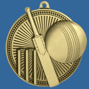 MP810Gt Tempo Series Antique Gold Cricket Medal 55mm - 2mm Thick