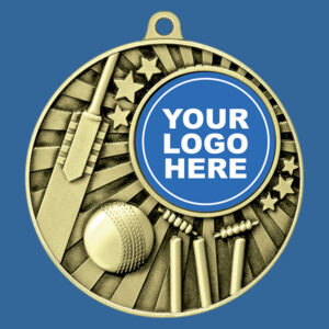 MZ614Gt Impact Series Cricket Medal Antique Gold