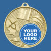 MZ758Gt Impact Series Surf Life Saving Medal Bright Gold